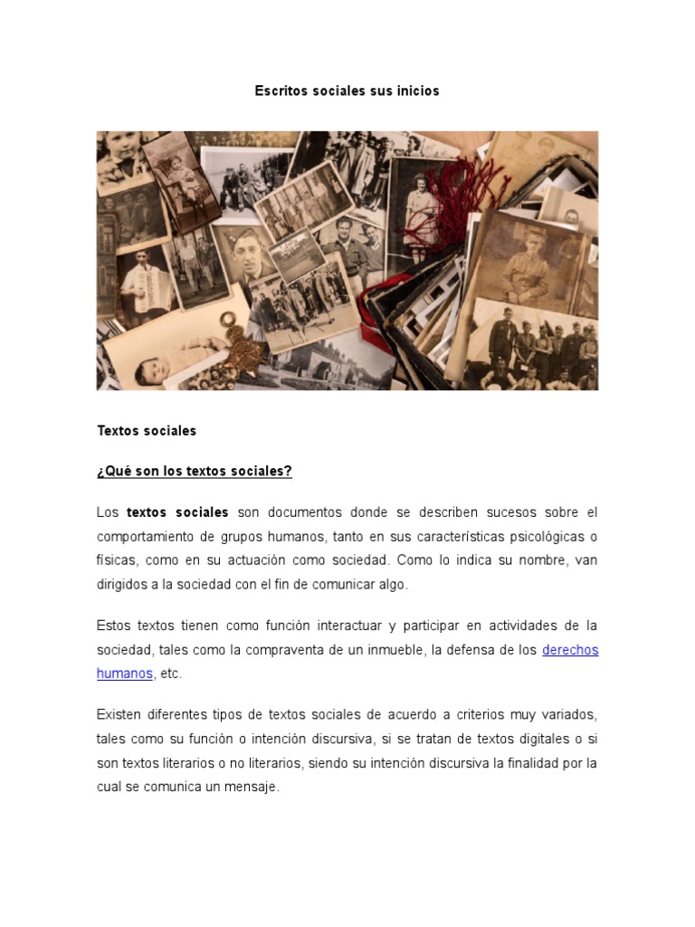 Ejemplos y tipos de textos sociales | PDF | Información | Sociedad