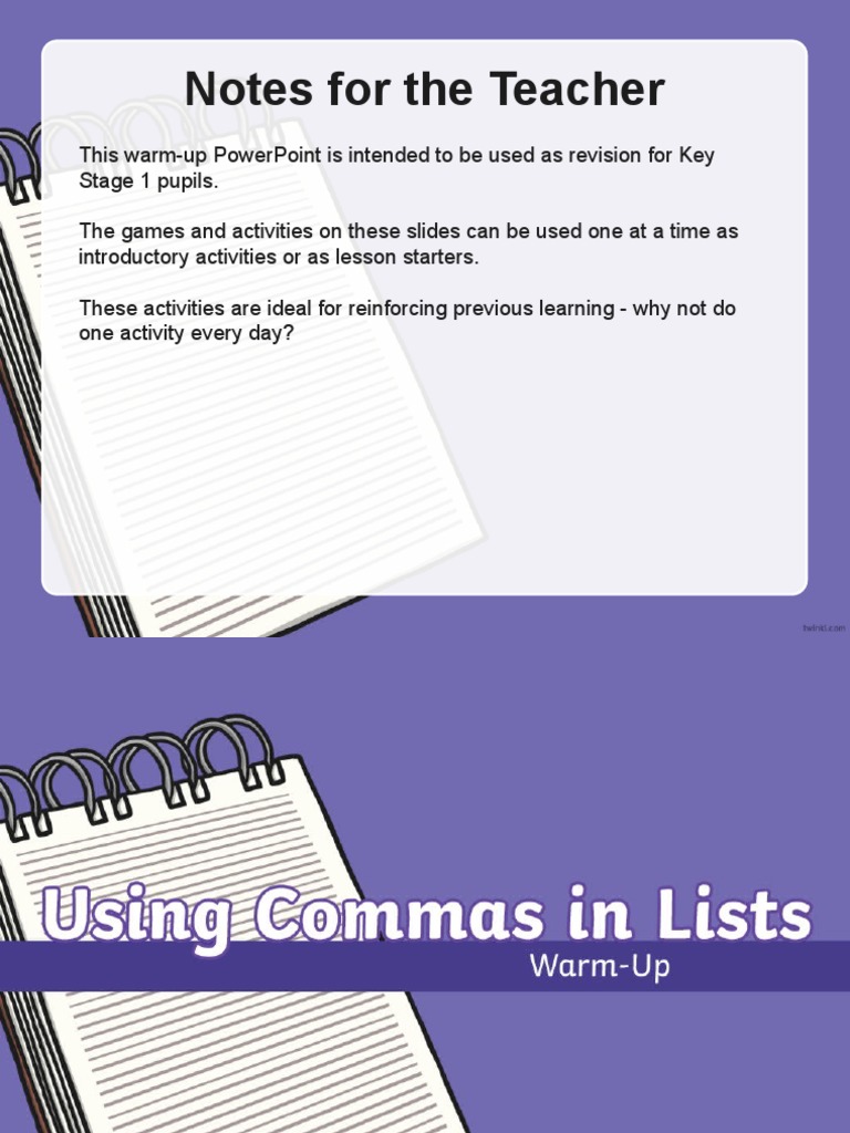 Key Stage 1 Comma Activities Guide | PDF | Pinniped | Foods