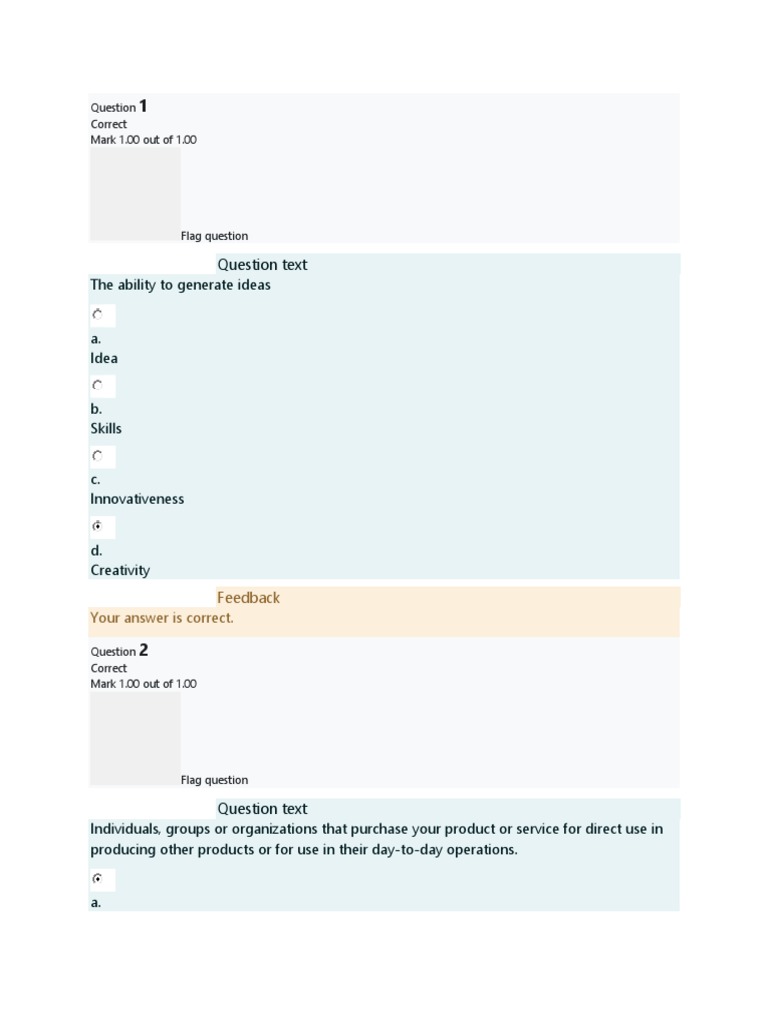 Business and Marketing Quiz | PDF