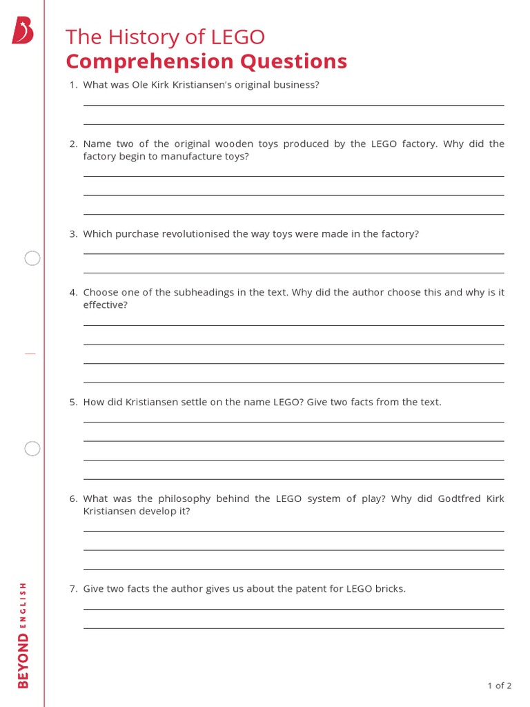 The History of LEGO Questions and Answers HA | PDF | Lego | Toy ...