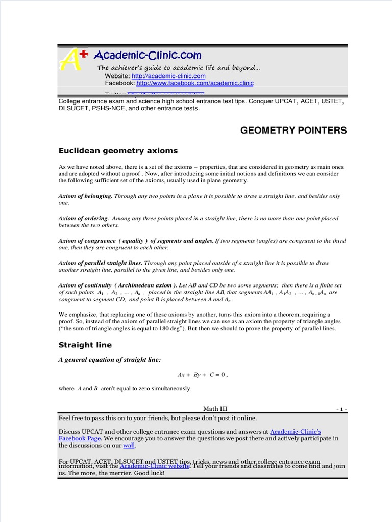 Dokumen - Tips Upcat Reviewer Geometry | Download Free PDF | Triangle ...