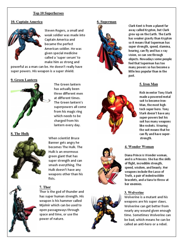 10 Superheroes Questions | PDF | Superheroes | Superman