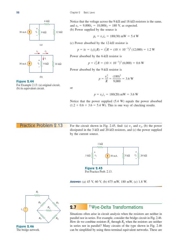 Chapter 2 Wye Delta Transformations | PDF | Electrical Network | Series And Parallel Circuits