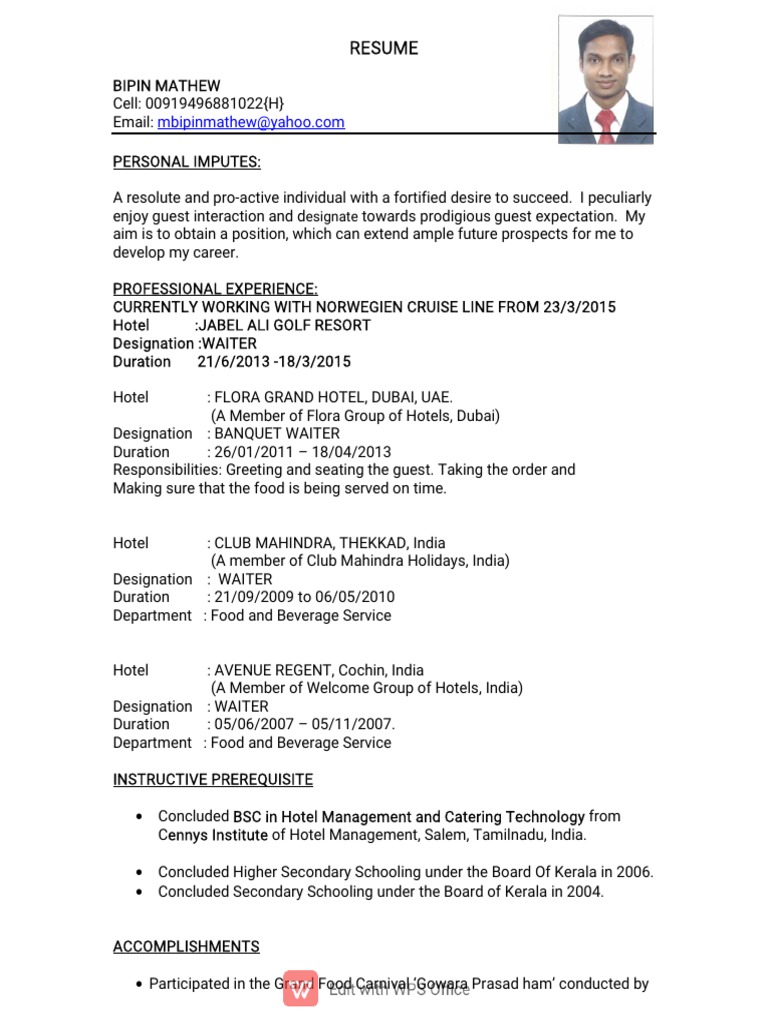 Cv Bipin Mathew | PDF