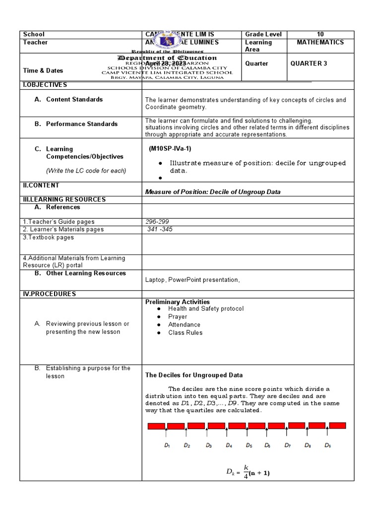 Q4 - Decile For Ungrouped Data - DLP | PDF