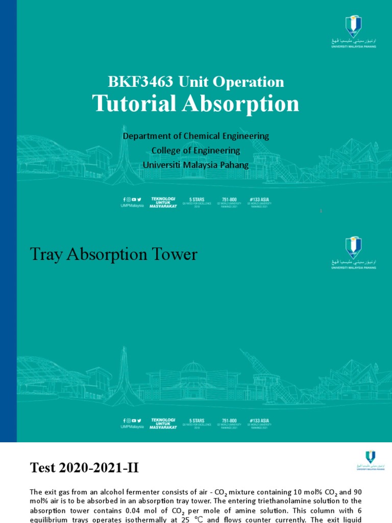 Tutorial Absorption 2022 | PDF | Gases | Mole (Unit)