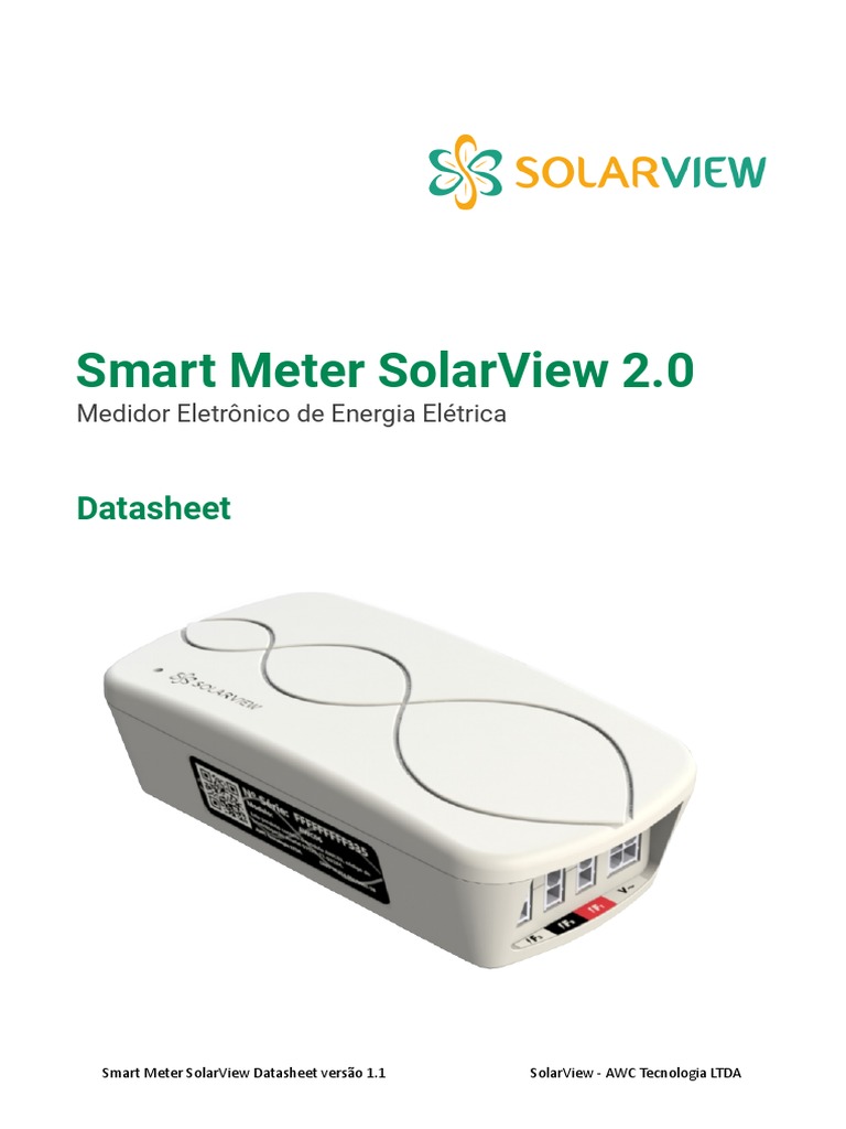 Smart Meter SolarView 2.0 - Datasheet PT Versão 1.1 | PDF | Quantidades físicas | Ciência de ...