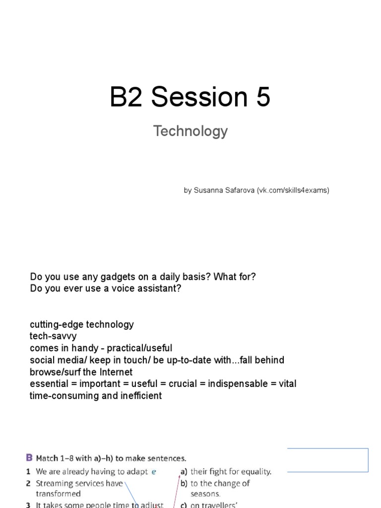 B2 Session 5 Technology | PDF