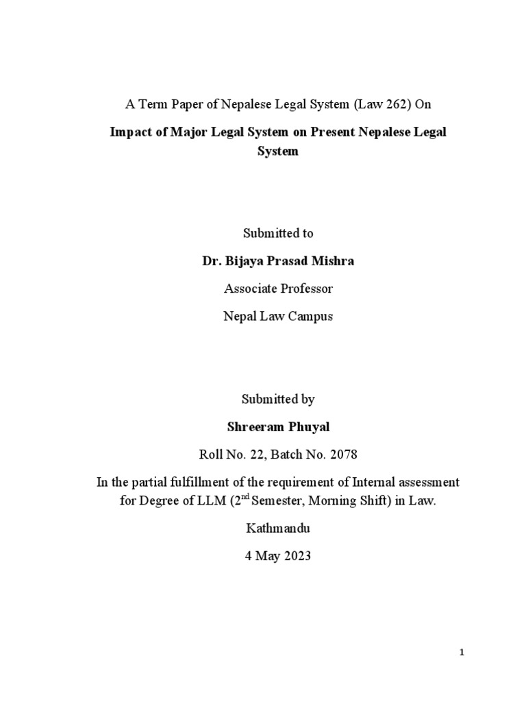 Nepalese Legal System: A Hybrid Overview | PDF | Common Law | Precedent
