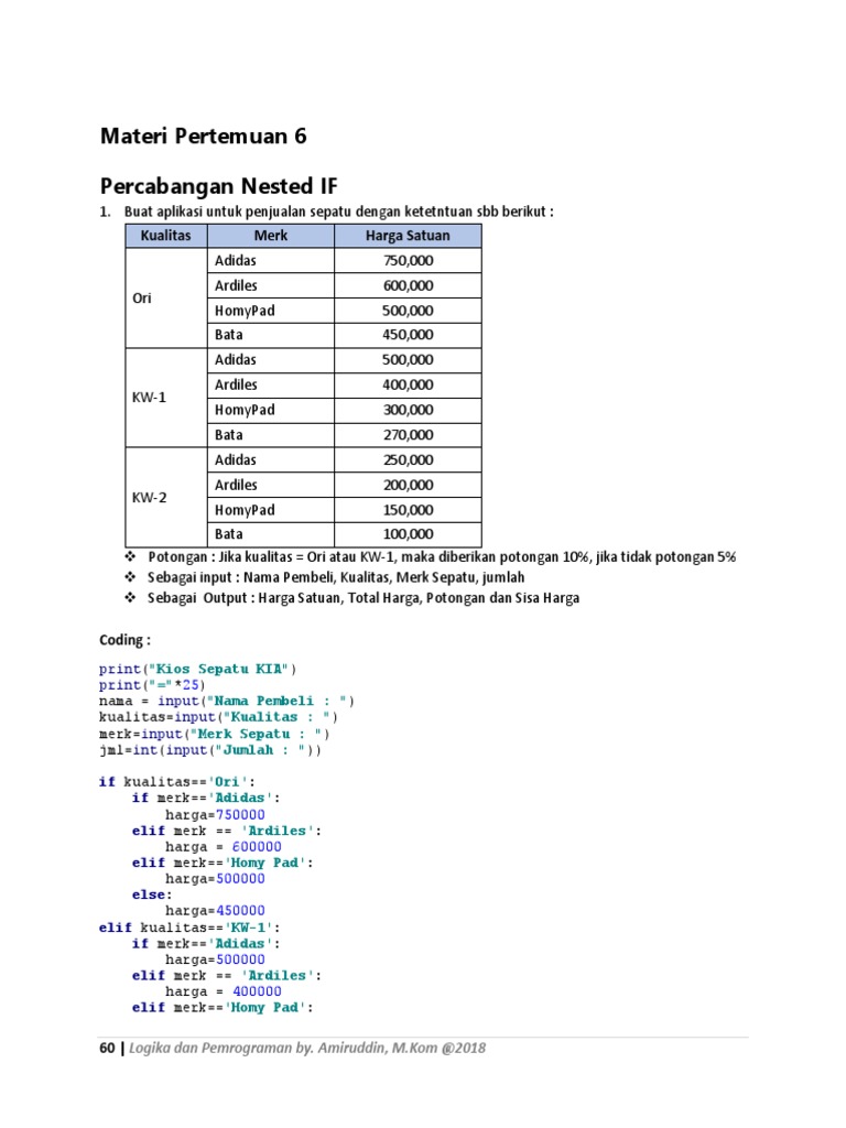 Materi Percabangan Nestef IF | PDF