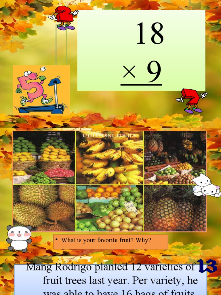 Mental Math: Multiplying Fruits and Books | PDF | Multiplication ...