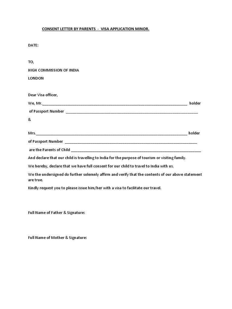Consent Letter Format | PDF