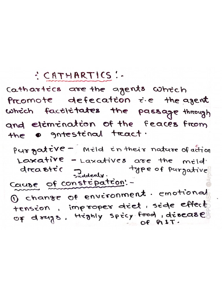 Cathartics Notes | PDF