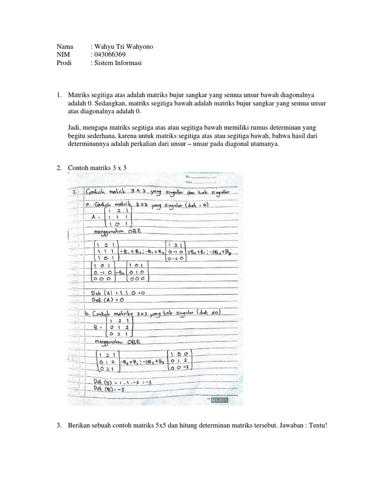 Diskusi 5 Aljabar Linier | PDF