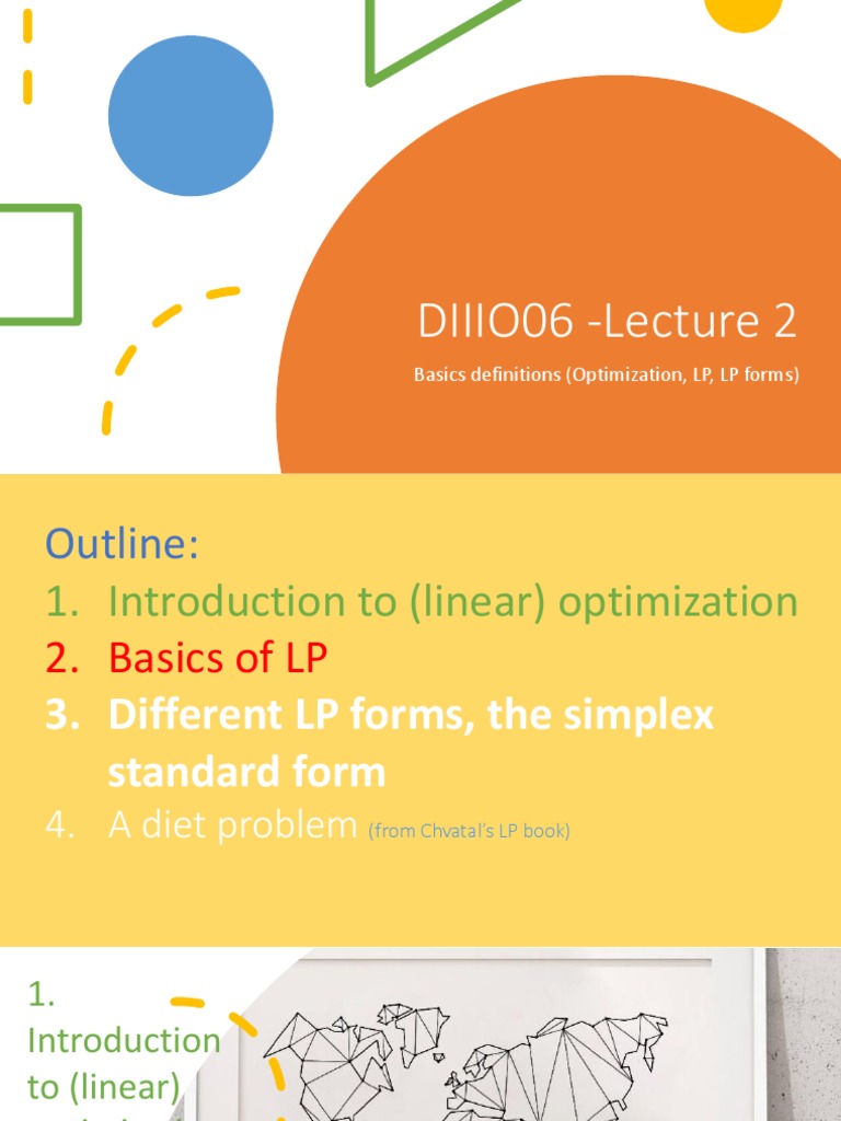 Lecture 1b - Basic Definitions - Optimization, LP, LP Forms (Annotated ... Lecture 1b - Basic Definitions - Optimization, LP, LP Forms (Annotated ...
