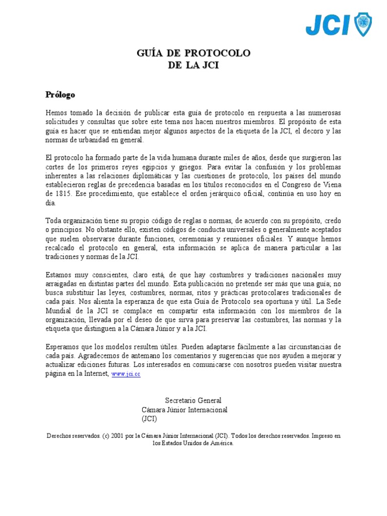 Guia de Protocolo Jci | PDF | Senado de los Estados Unidos | República