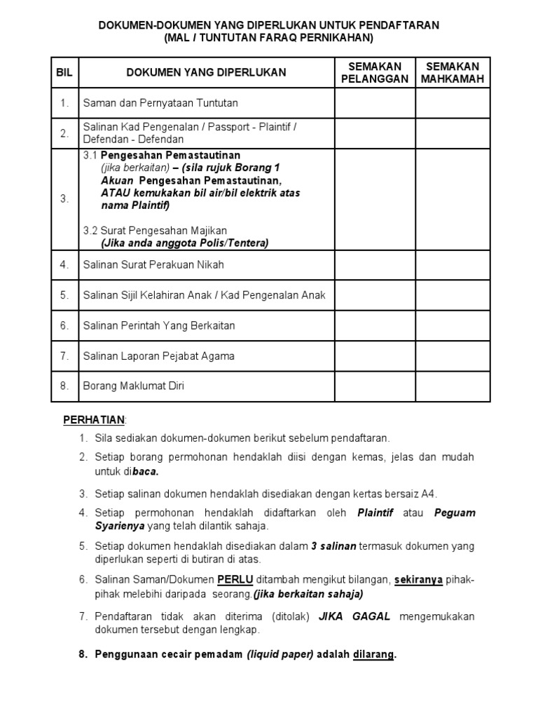 042-Borang Faraq Nikah | PDF