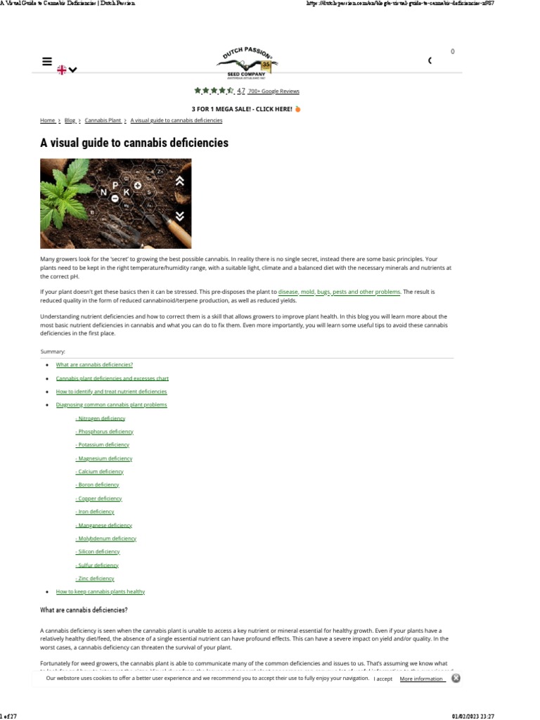 A Visual Guide To Cannabis Deficiencies Dutch Passion | PDF | Nutrients ...