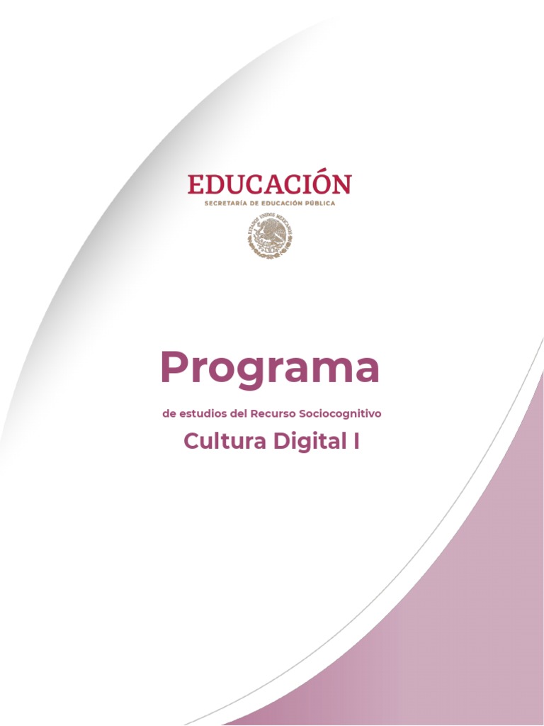 Cultura Digital I Pdf Evaluación Plan De Estudios