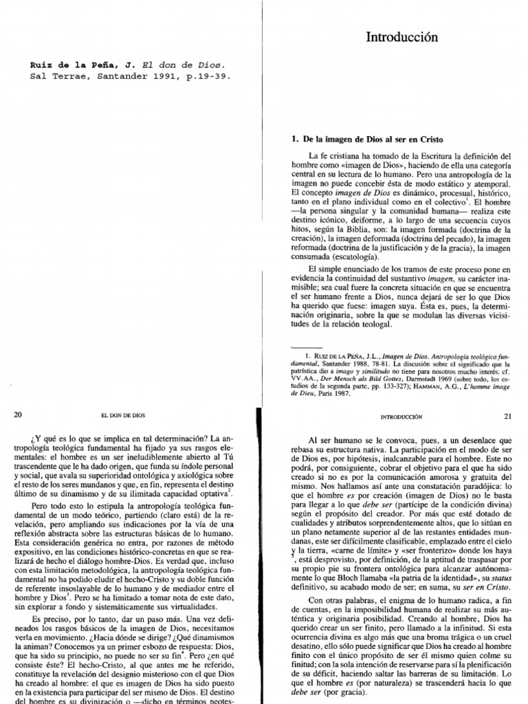 Imagen de Dios en la Teología de Ruiz | PDF | Gracia divina | Dios
