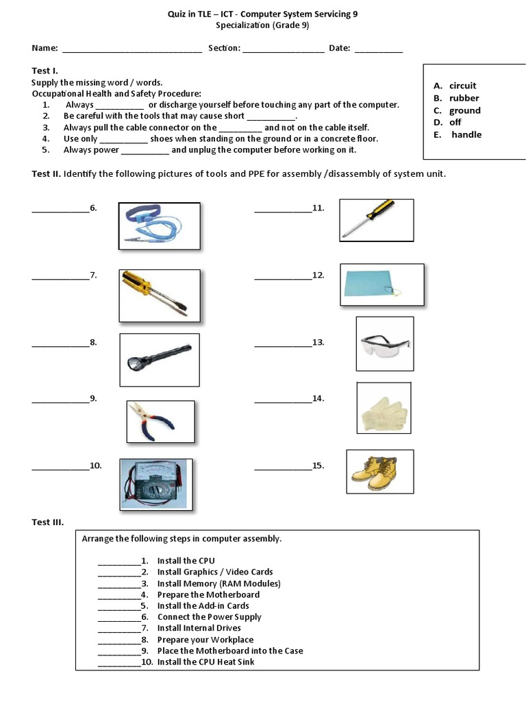 CHS Periodical Test Grade 9 Quiz | PDF | Computing | Computer Hardware
