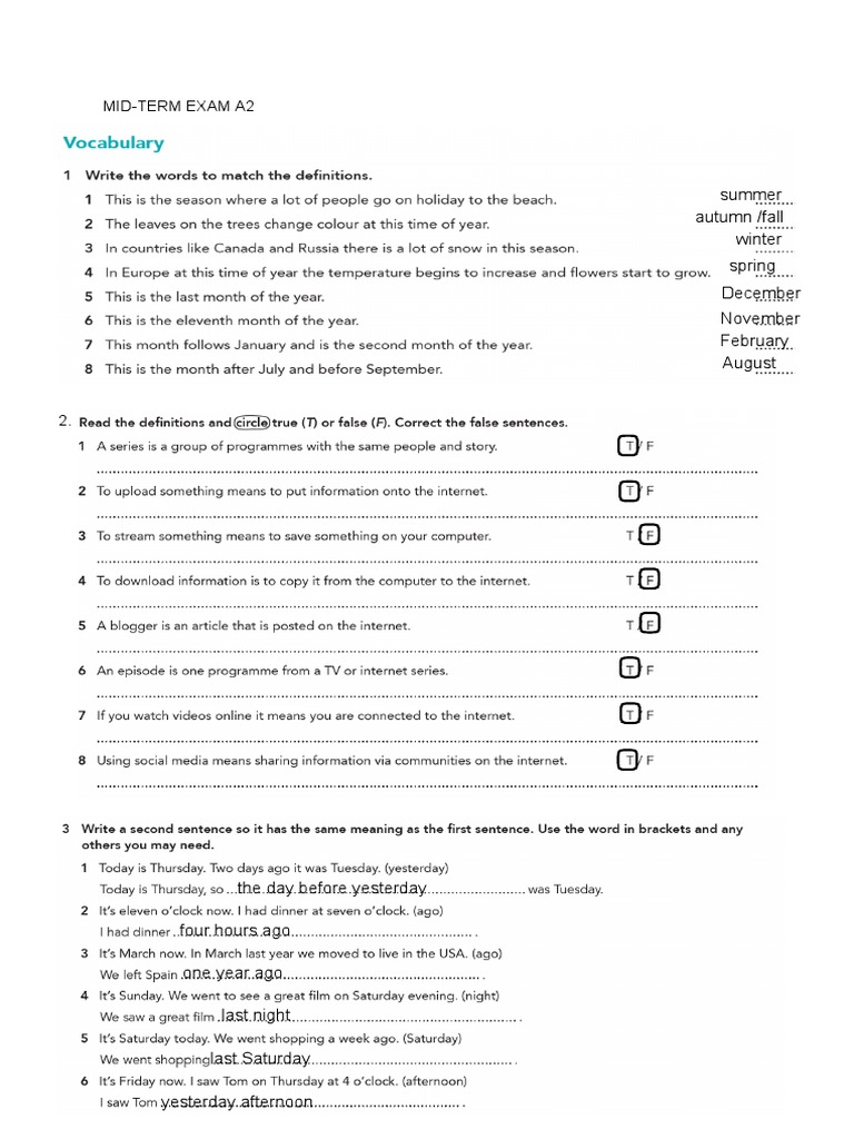Mid-Term Exam A2 Corregido | PDF