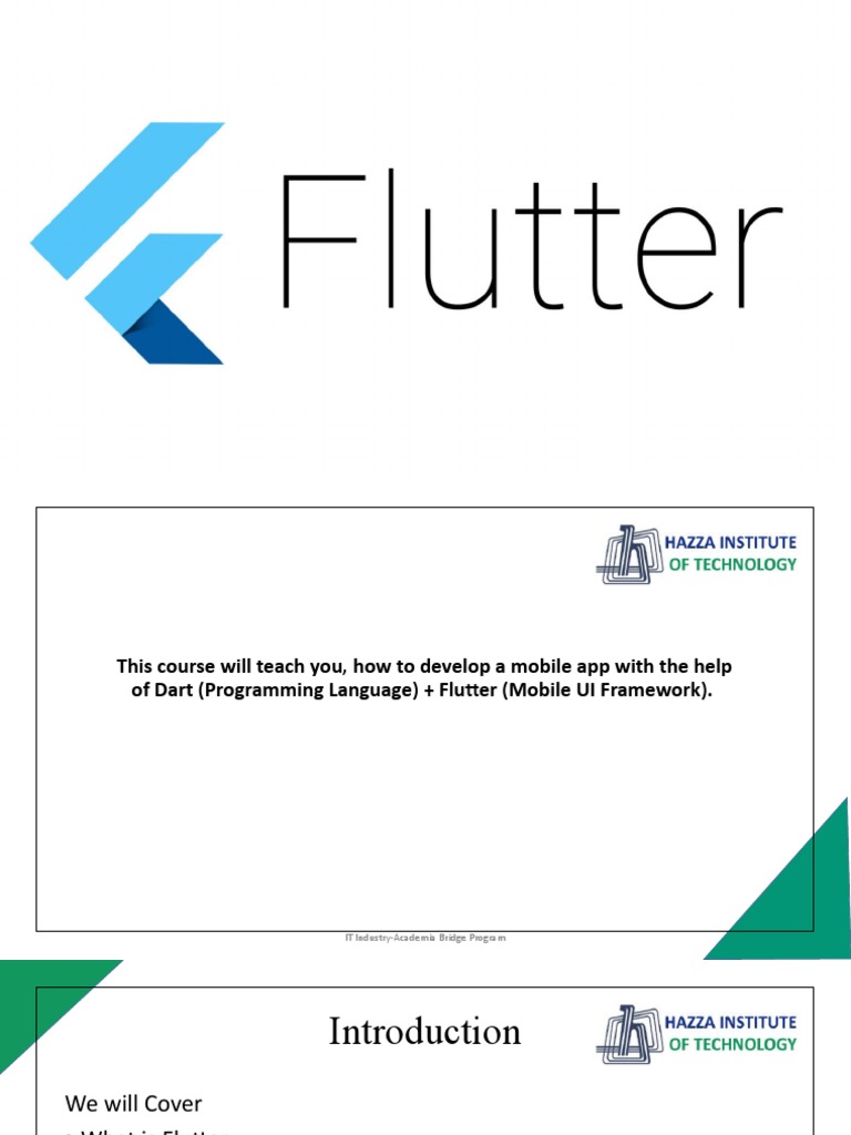 Flutter Lecture #1 | PDF | Xamarin | Application Software