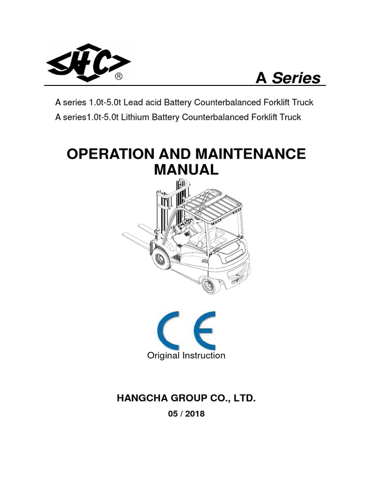 Hangcha A-1.0t 5.0t-Electric - OPERATION AND MAINTENANCE MANUAL | PDF | Menu (Computing ...