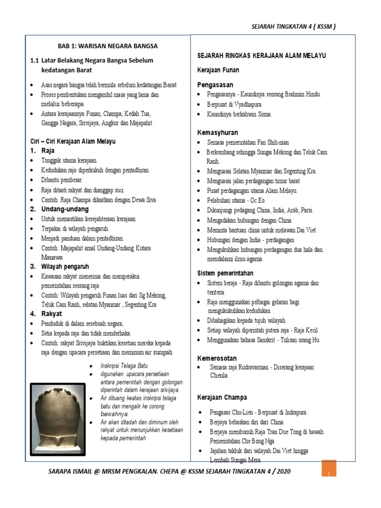 Nota&Latihan Bab1-Bab4 SEJ | PDF