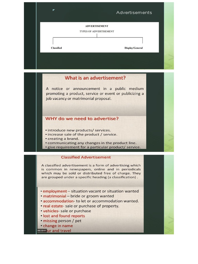 Advertisement Notes | PDF