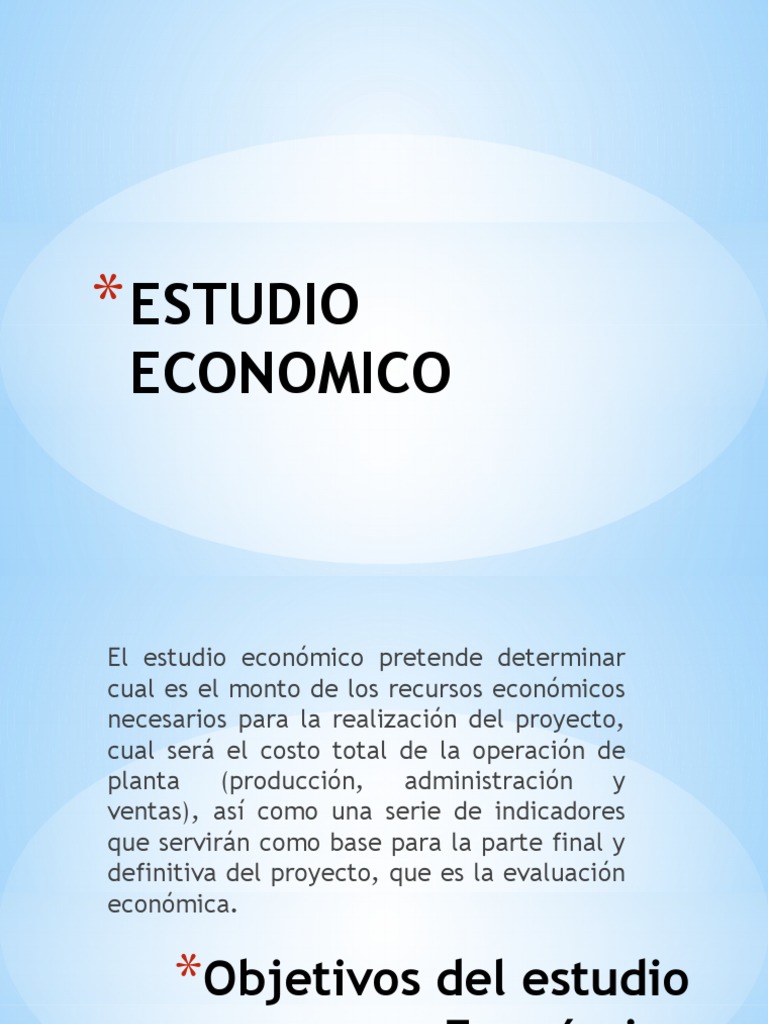 Estudio Economico | PDF | Depreciación | Costo