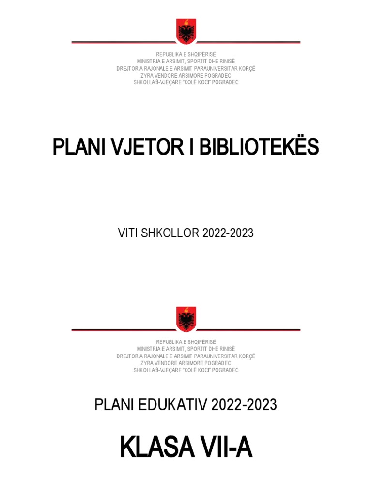 Plani Edukativ 2022 | PDF