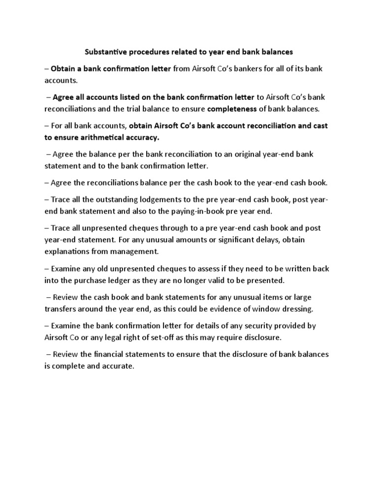 Year-End Bank and Loan Audit Procedures | PDF | Banks | Financial Statement