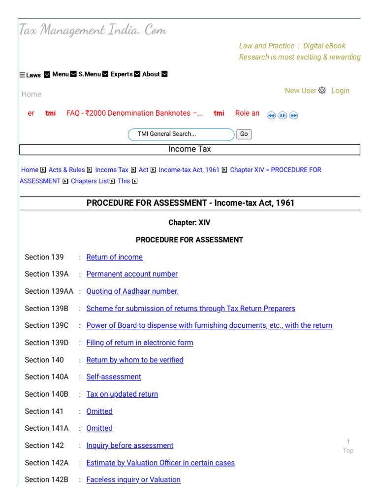 Income Tax Assessment Procedures 1961 | PDF | Taxation | Economies