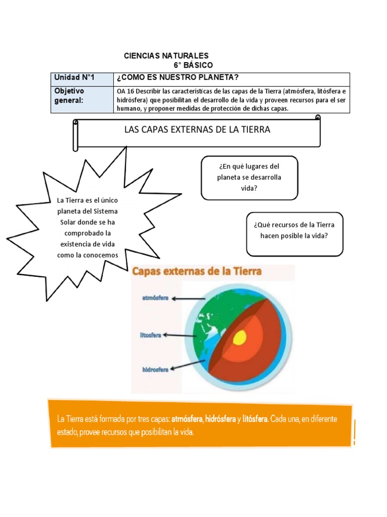 GUIA ABRIL CIENCIAS 6° La Tierra 25 de Mayo 2023 | PDF | Atmósfera | Tierra