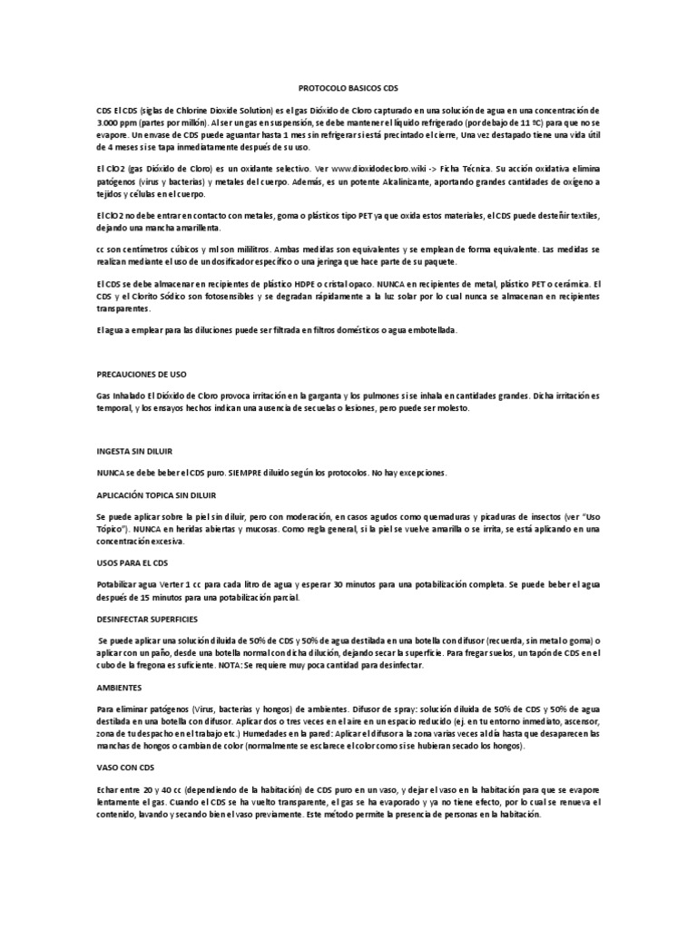 Protocolo Basicos Cds PDF | PDF