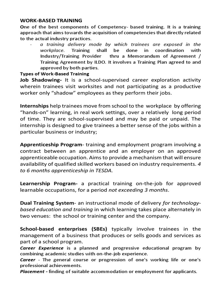 Reviewer Work Based Learning | PDF | Evaluation | Vocational Education