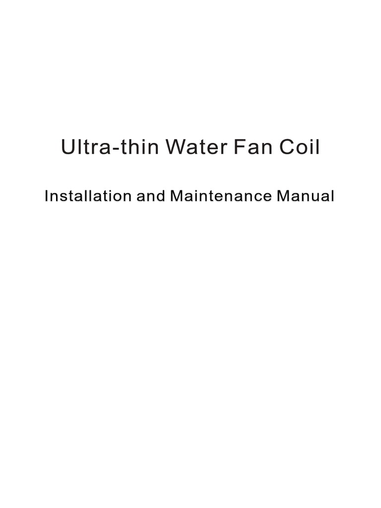 Ultra-thin Water Fan Coil Manual | PDF | Manufactured Goods ...