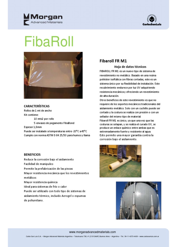 Hoja Técnica FibaRoll - Es - Rev 0 | PDF | Revestimiento | Química