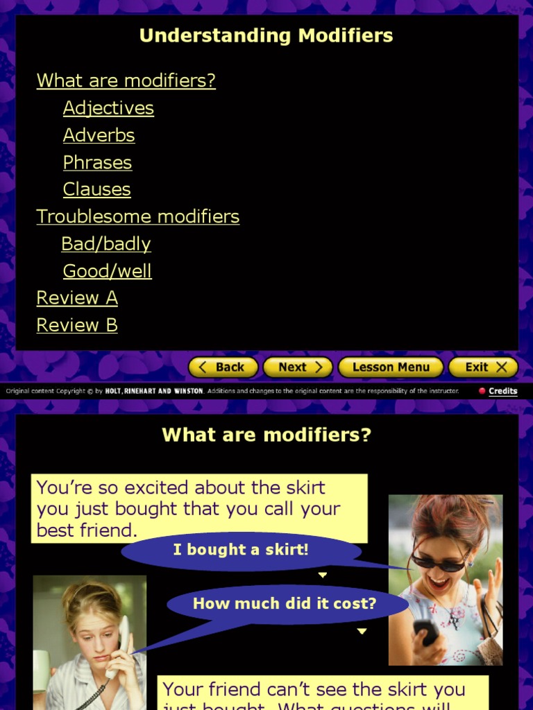 Lesson 12 Understanding Modifiers | PDF | Adverb | Adjective