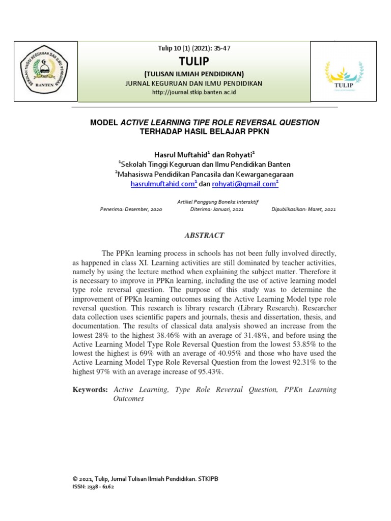 Role Reversal Questions in PPKn Learning | PDF | Science | Behavior ...
