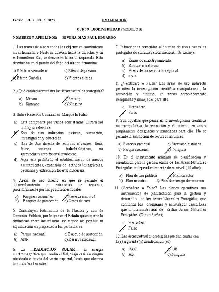 Examen Modulo 3 2022-II Biodiversidad Final | PDF | Los bosques | Herida