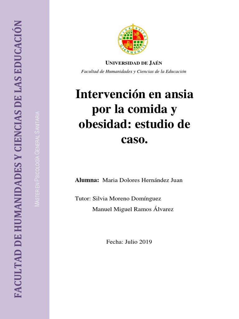 Hernndez Juan MaraDolores TFM MPGS Definitivo | PDF | Obesidad | Terapia de conducta cognitiva