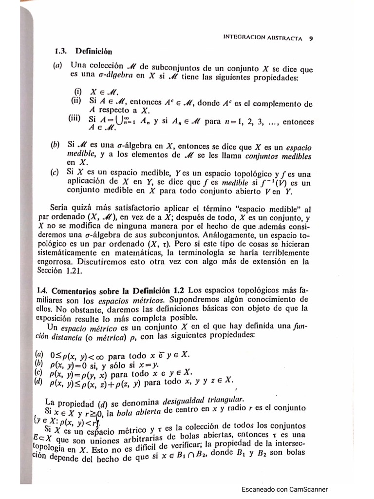 capitulo 1 . Integración Abstracta | PDF