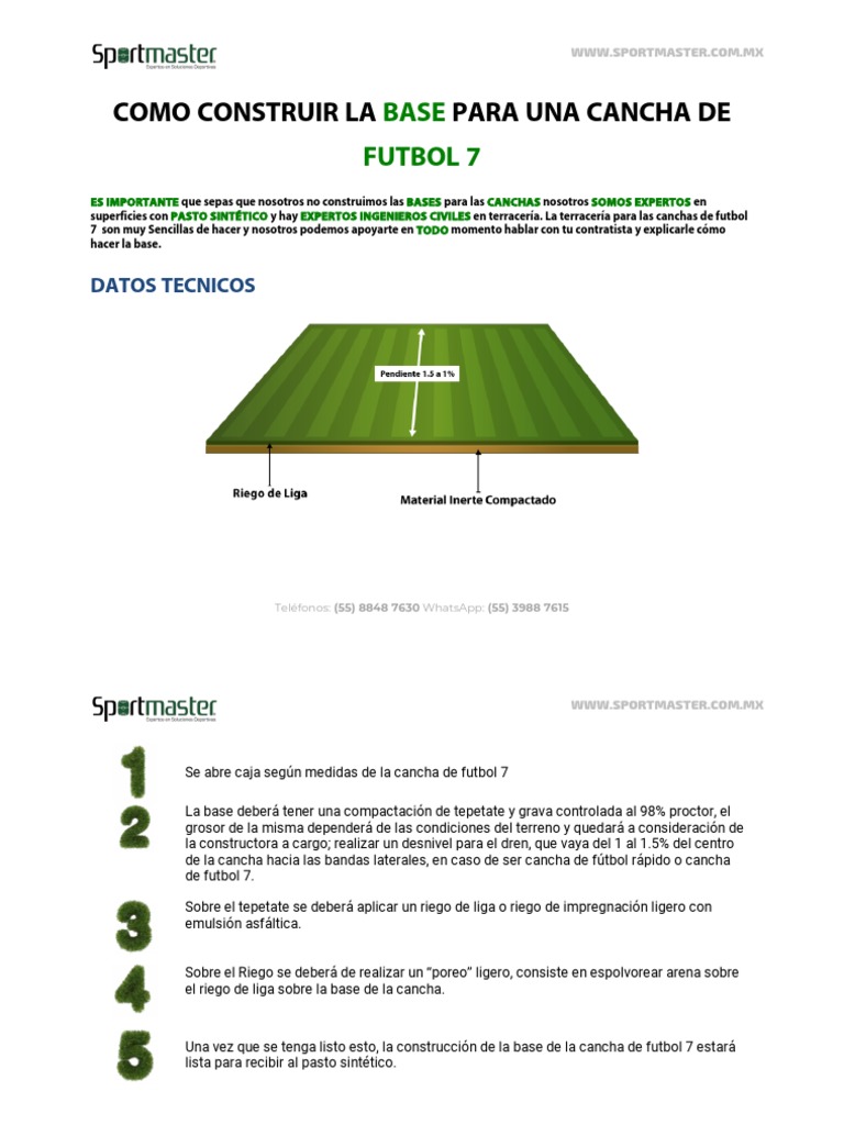 Construccion de Canchas de Futbol 7 | PDF | Materiales