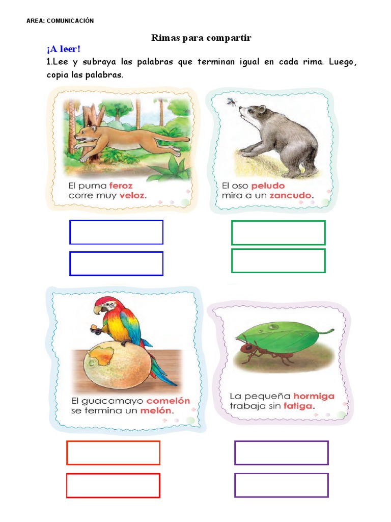 24 Abril FICHA Rimas para Compartir | PDF