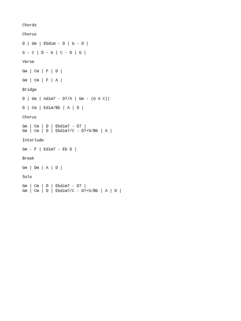 Cariñosa Chords and Structure Guide | PDF