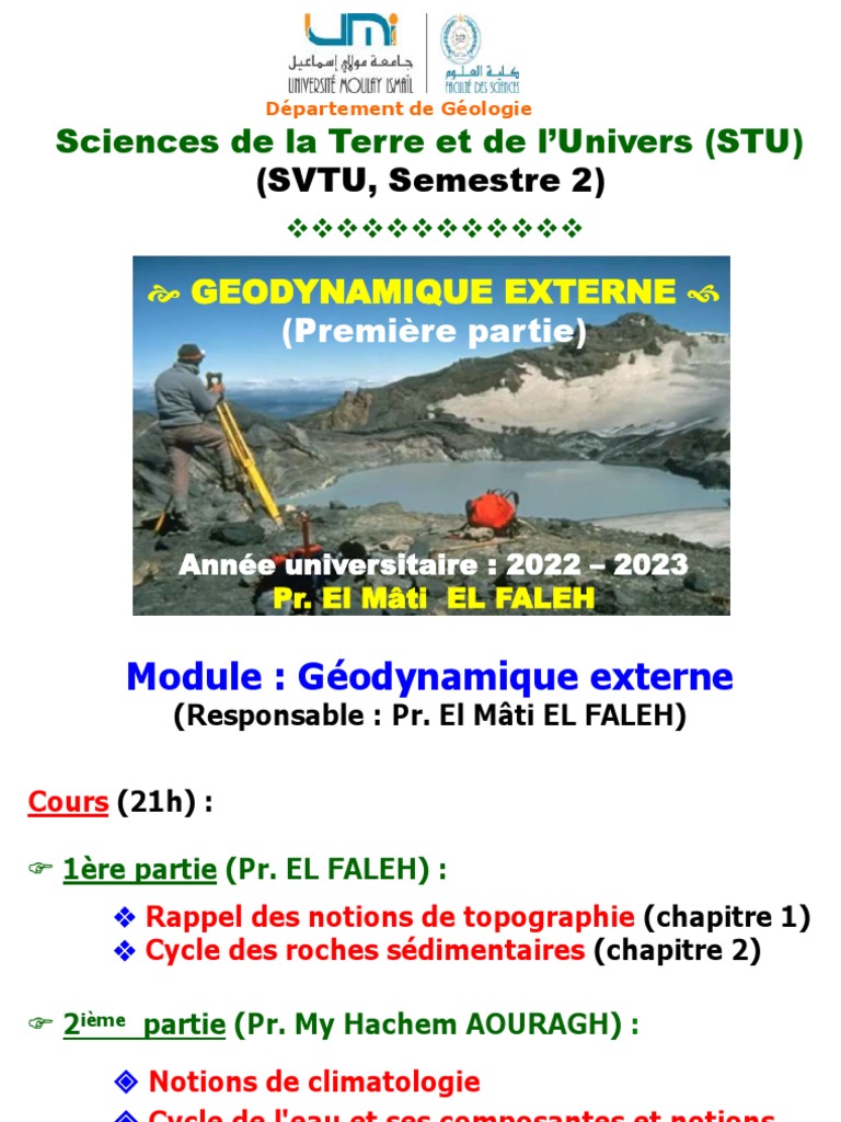 SVTU - S2 - Chapitre1 Géodynamique Externe - EL FALEH | Descargar ...