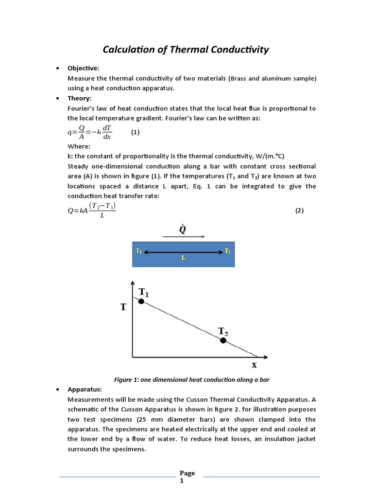 Calculation of Thermal Conductivity | PDF | Thermal Conduction | Heat ...