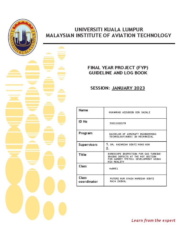 FYP Log Book JAN 2023 V2 | PDF | Thesis | Mixed Reality